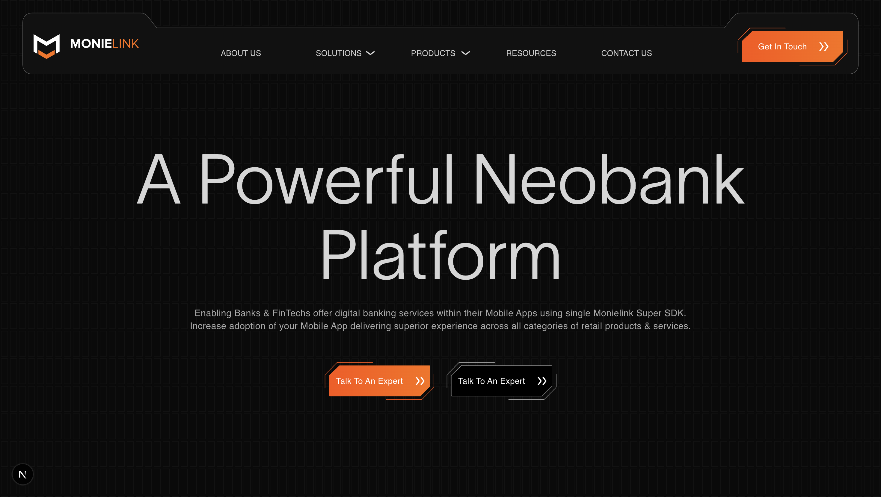 MonieLink: Secure Neobank Platform for Fintechs.